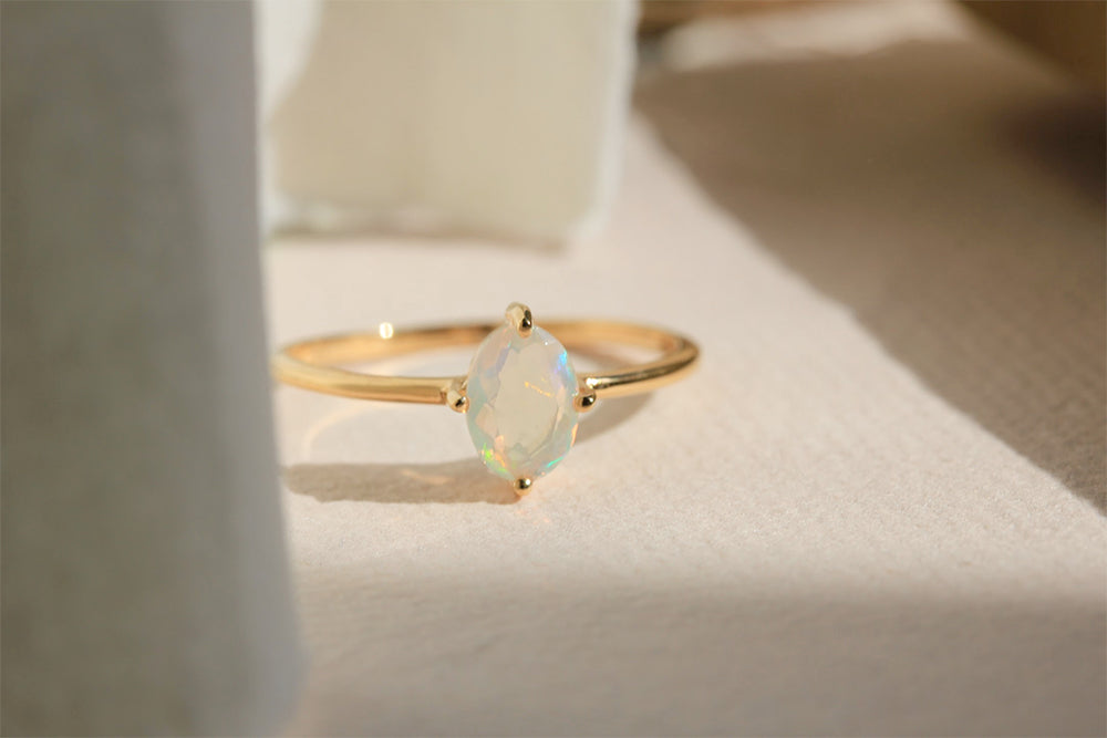 Ava Ring in Opal – Little Gold