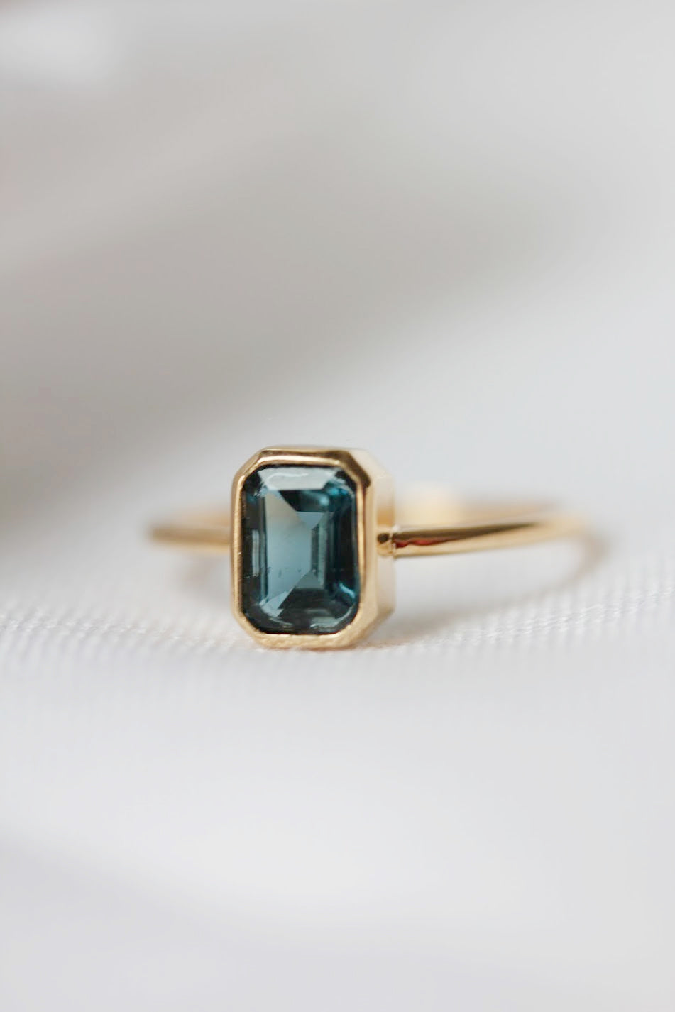 Deep London Blue Topaz Olivier Ring – Little Gold