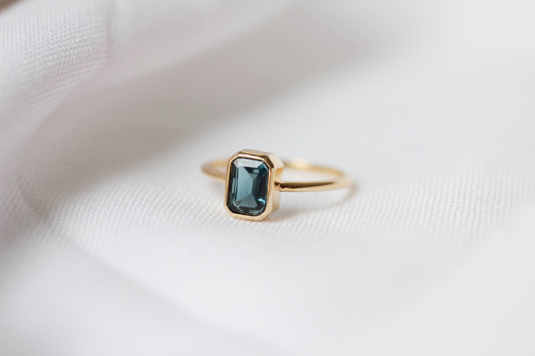 Deep London Blue Topaz Olivier Ring – Little Gold