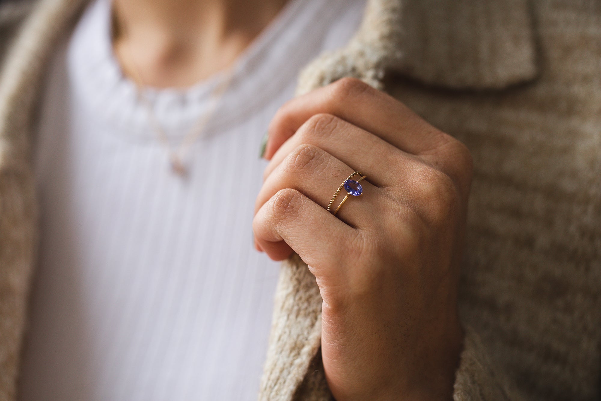 Ava Ring in Tanzanite – Little Gold